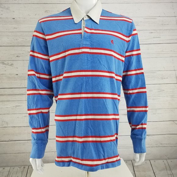 Express | Shirts | Express Polo Rugby Player Shirt Blue Red White ...